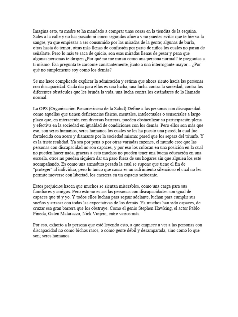 Personas con discapacidad | PDF | Invalidez