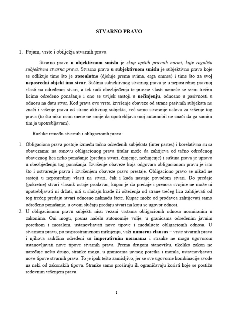 Stvarno Pravo | PDF