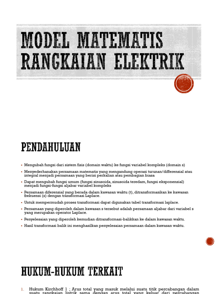 03 - Model Matematis Rangkaian Elektrik | PDF | Electrical Network ...