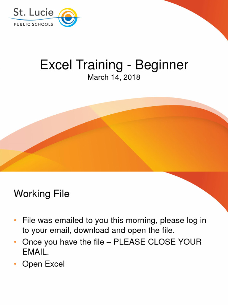 SLPS Beginner Excel Training | PDF | Spreadsheet | Microsoft Excel