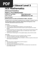 Edexcel A Level Mathematics - Pure (Paper 1) (Mock Exam - 2025) | PDF ...