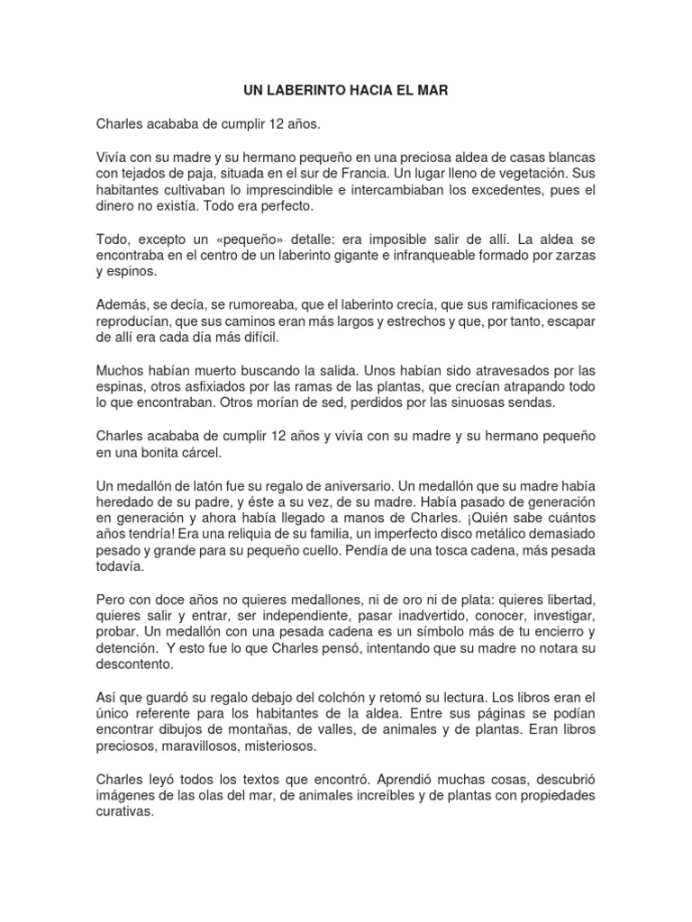 Un Laberinto Hacia El Mar - Estudiante | PDF