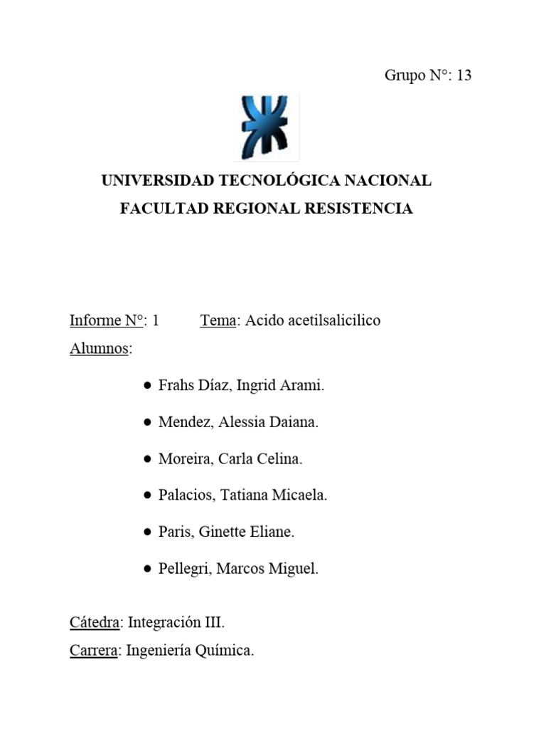 Guia de TP1 - Integración III | PDF | Cristalización | Aspirina