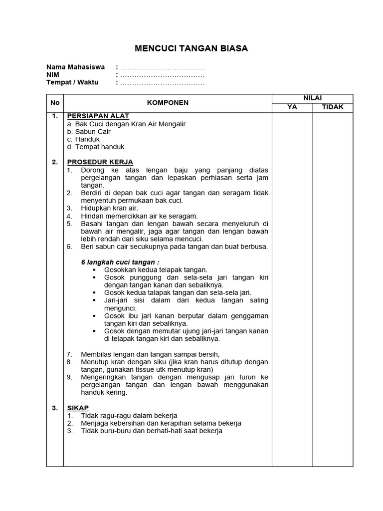 Format SOP PPI Hand Hygiene (Patient Safety) | PDF