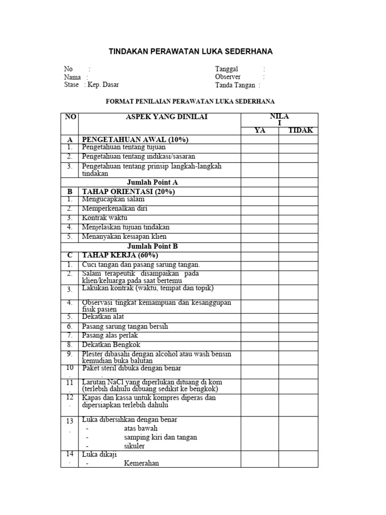 Panduan Penilaian Perawatan Luka Sederhana | PDF | Sains & Matematika