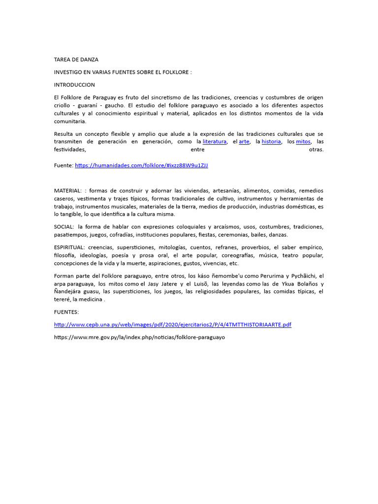 Tarea de Danza | PDF