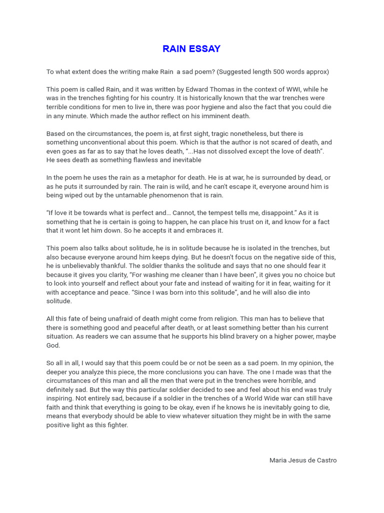 Rain Essay | PDF