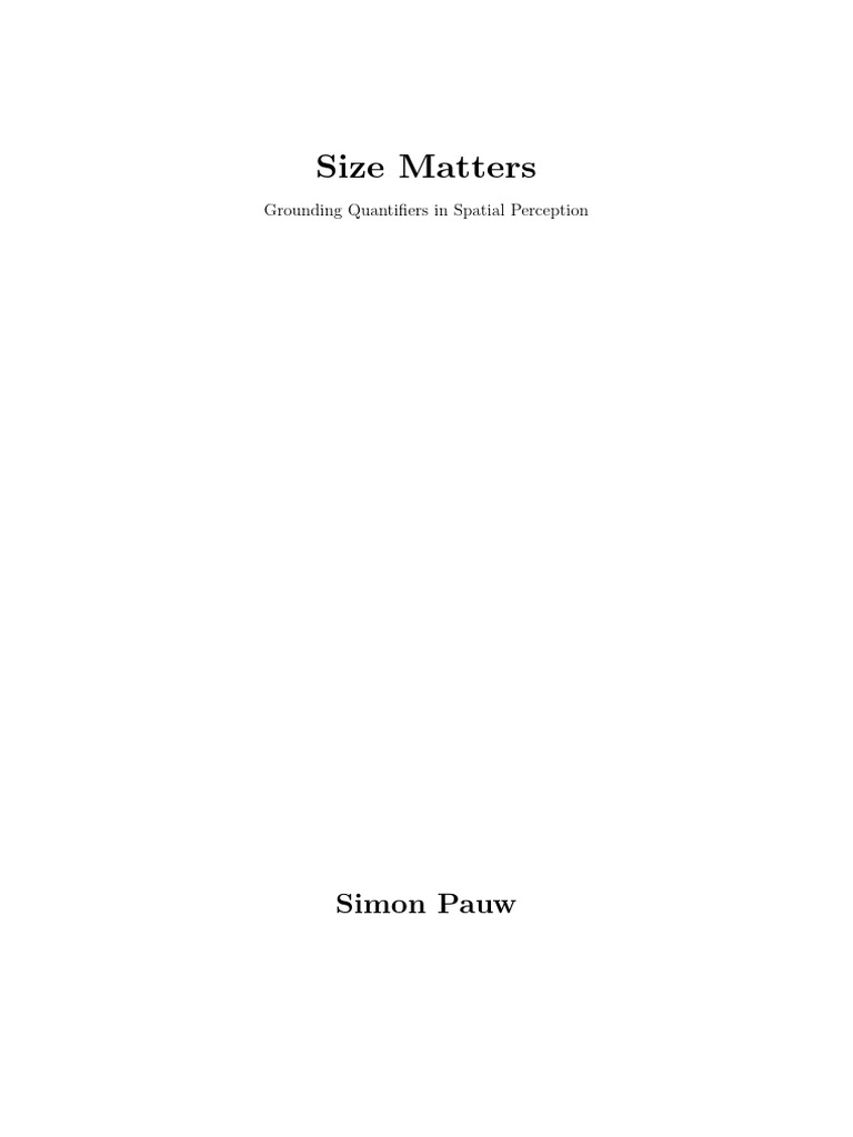 Size Matters: Simon Pauw | PDF | Word | Cognition