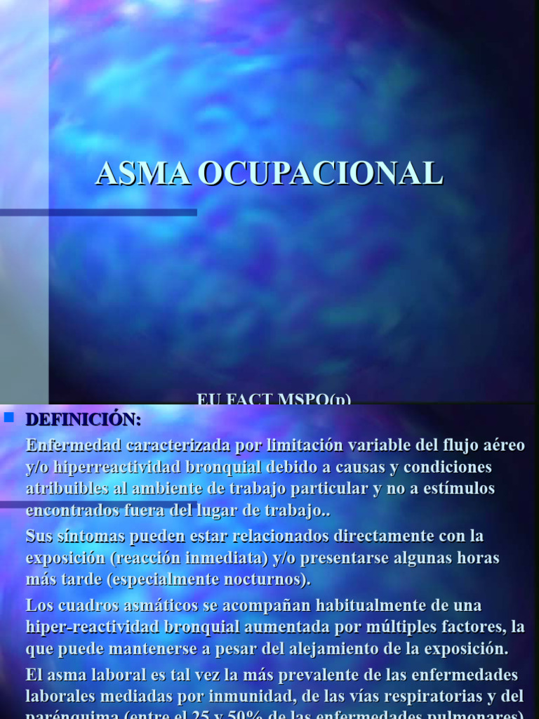 Asma Ocupacional | PDF | Asma | Inflamación