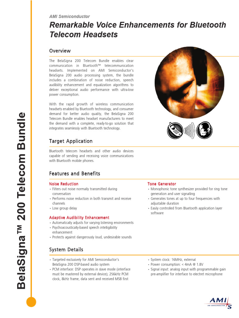 BelaSigna200 Telecom Bundle | PDF | Telecommunications | Bluetooth