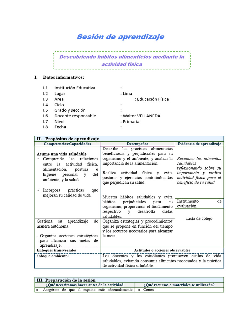 Sesión 5°6° | PDF | Aprendizaje | Alimentos