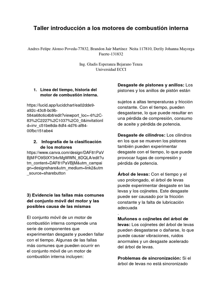 Taller de Motores - 2 | PDF | Motor diesel | Pistón