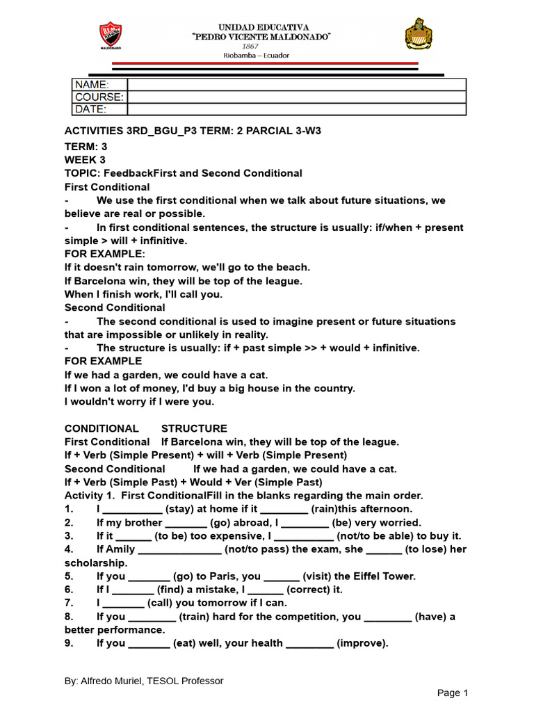 w3 Second Cond p3 3bgu 4 | PDF | Linguistic Typology | Linguistic Morphology