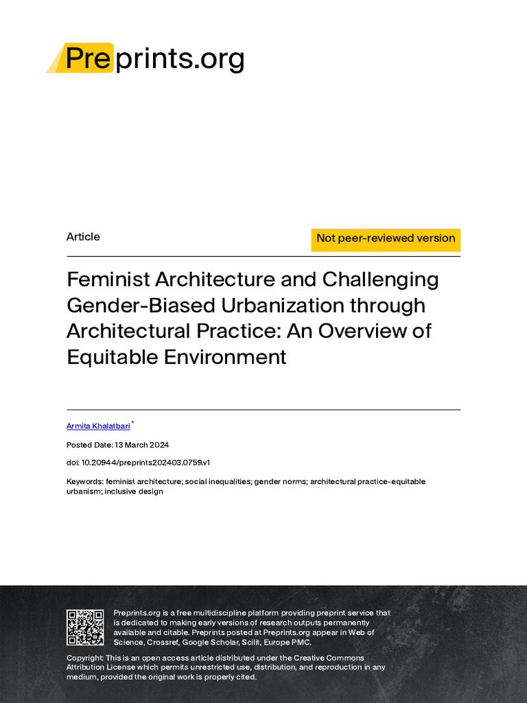 Feminist Architecture | PDF | Feminism | Gender Studies