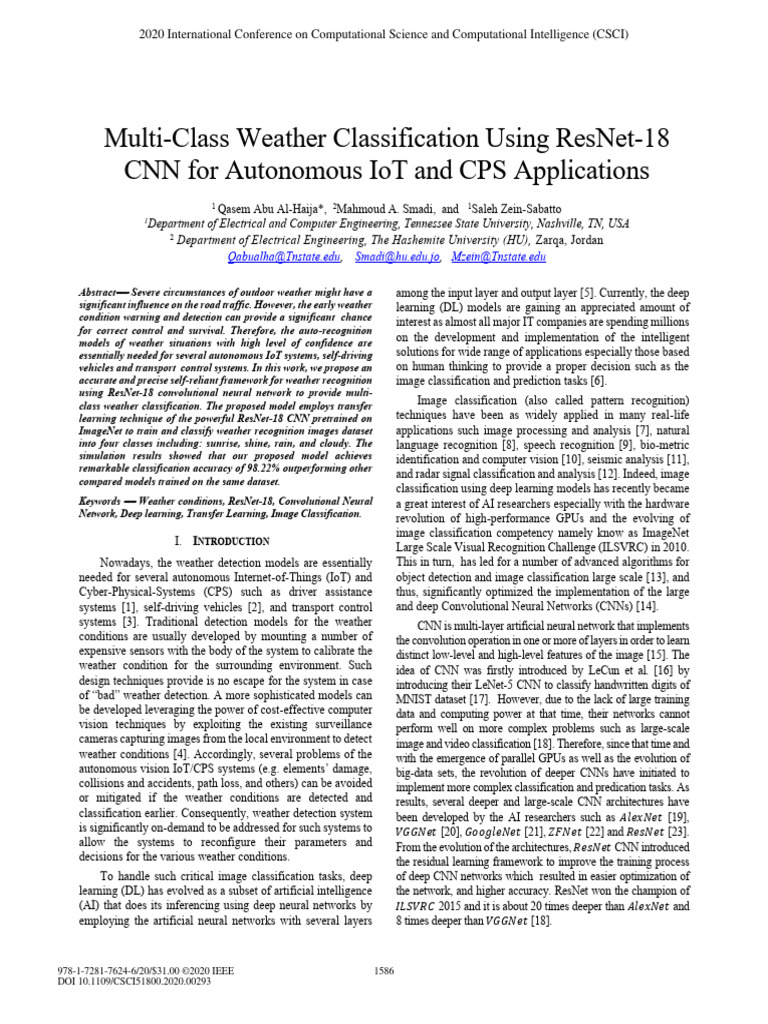 Resnet 18 | PDF | Deep Learning | Computer Vision