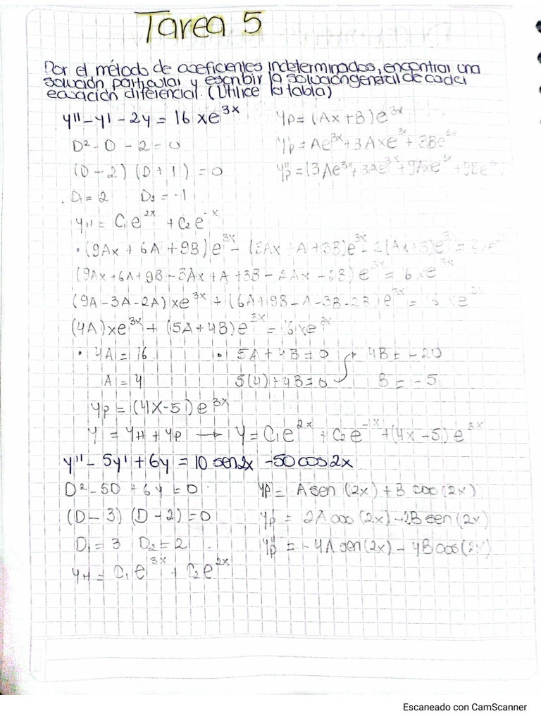 Tarea EDO No Homogéneas | PDF