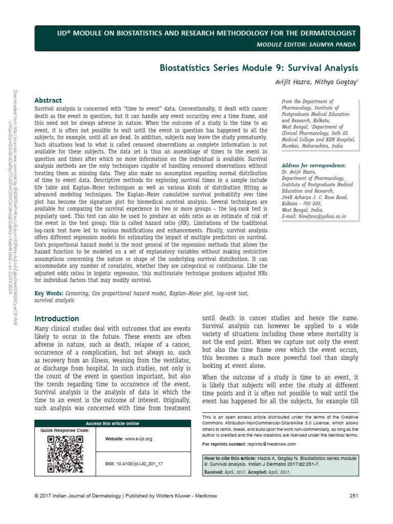 T13 Survival Analysis | PDF | Regression Analysis | Statistical Analysis
