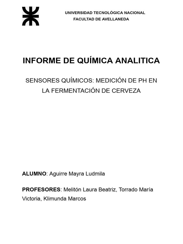 INFORME Mayra Aguirre | Descargar gratis PDF | Ph | Sensor