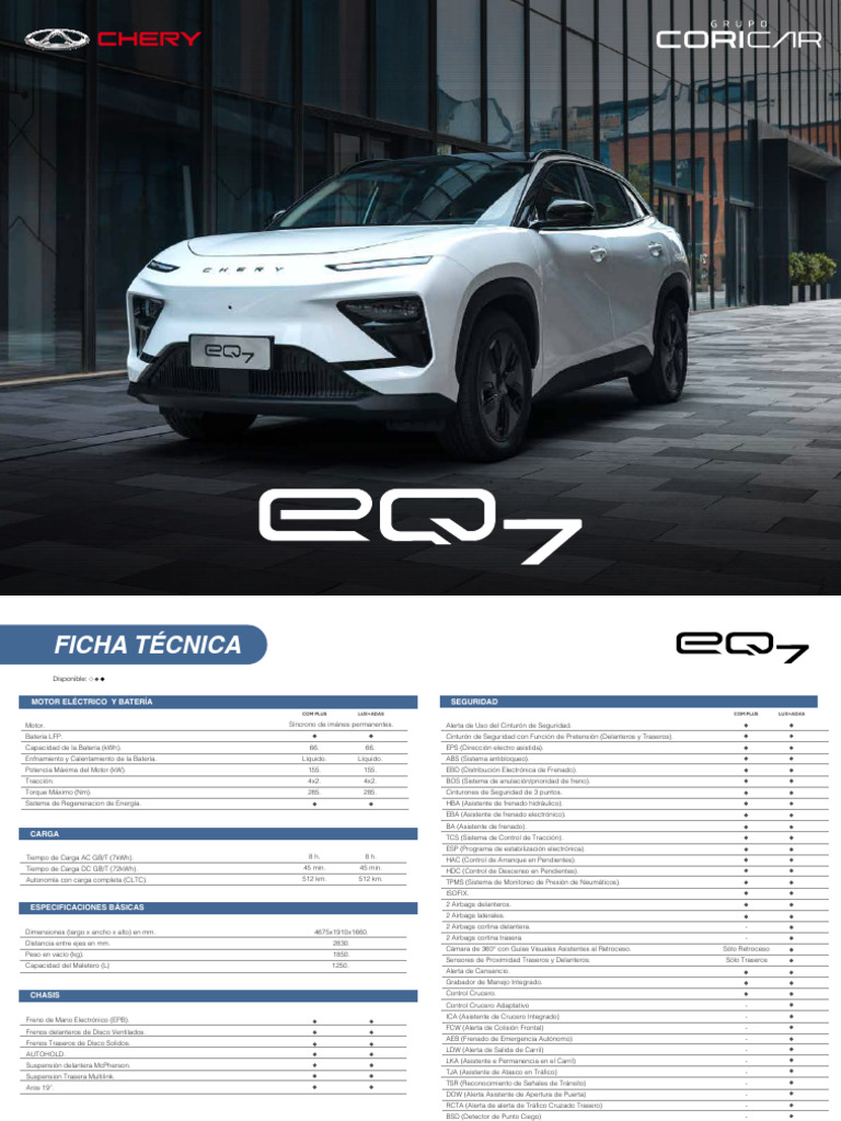 FICHA-TECNICA-EQ7-2-versiones-2 | Descargar gratis PDF | Sistema de freno antibloqueo | Vehículo ...