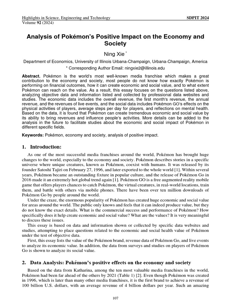 Pokémon's Economic and Social Impact Analysis | PDF | Pokémon | Pokémon Go