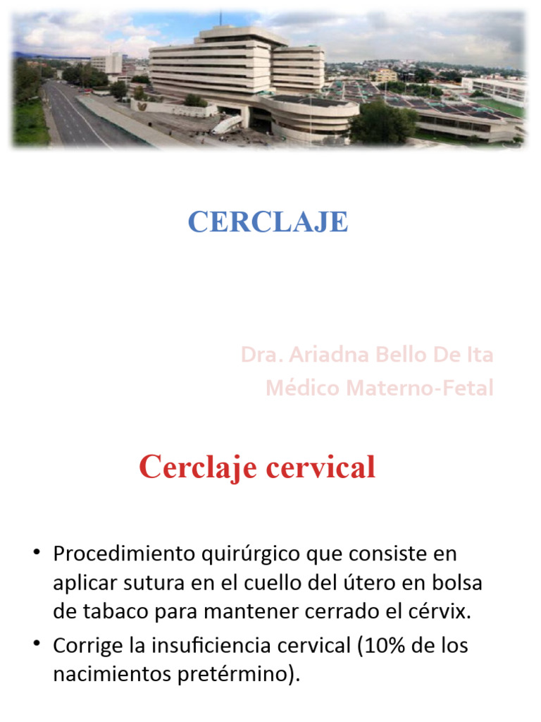 Manejo del Cerclaje Cervical en Embarazo | PDF | El embarazo | Aborto