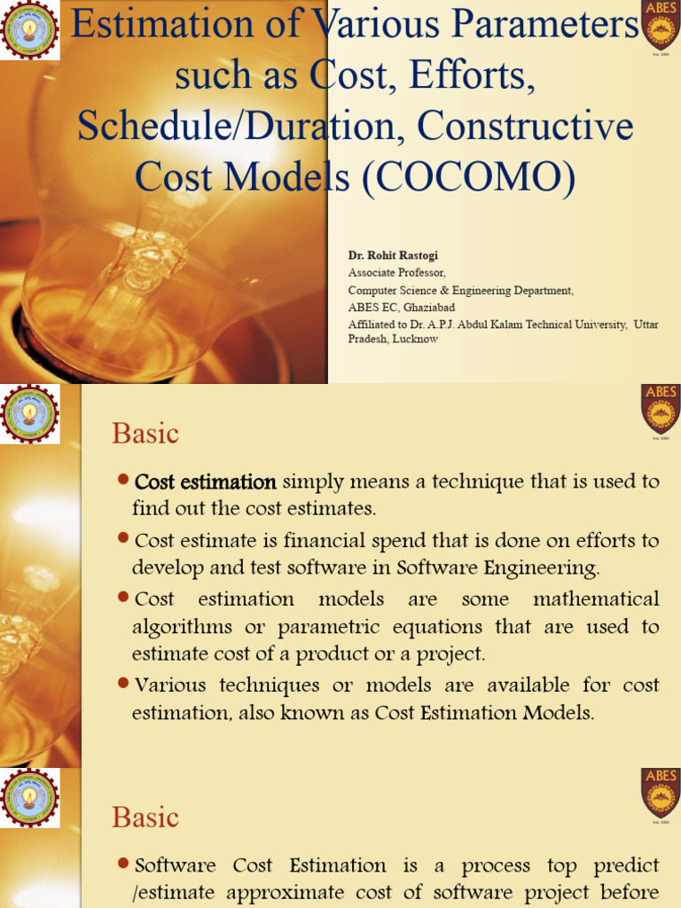 COCOMO Cost Estimation in Software Engineering | PDF | Computing | Computer Science