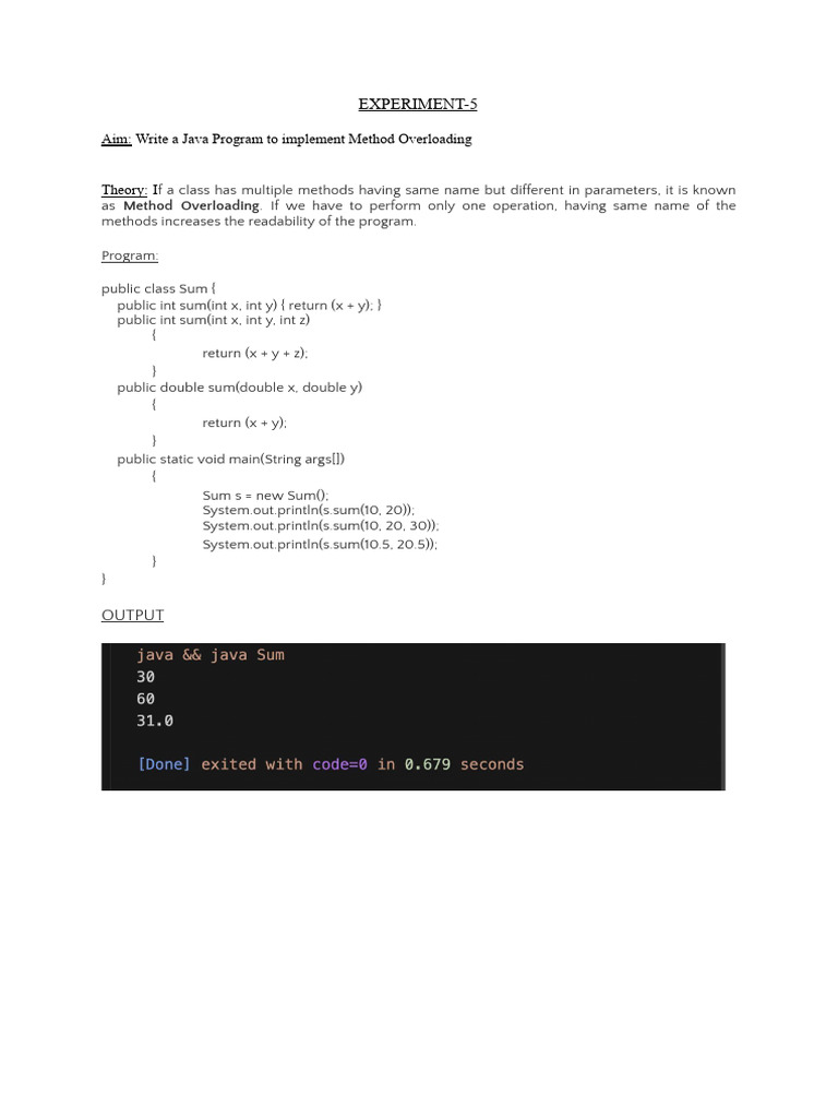 Doc1 5 | PDF | Inheritance (Object Oriented Programming) | Method (Computer Programming)