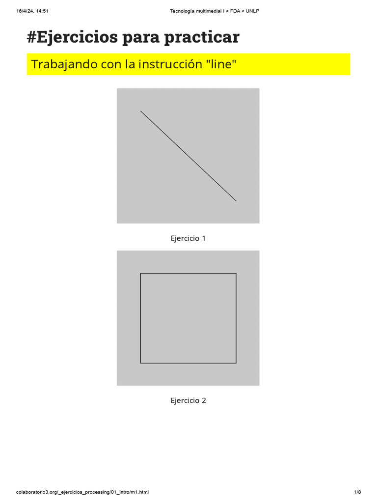 Ejercicios de Processing para UNLP | PDF