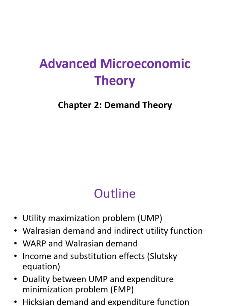 Chapter 2 Demand Theory | PDF | Utility | Demand