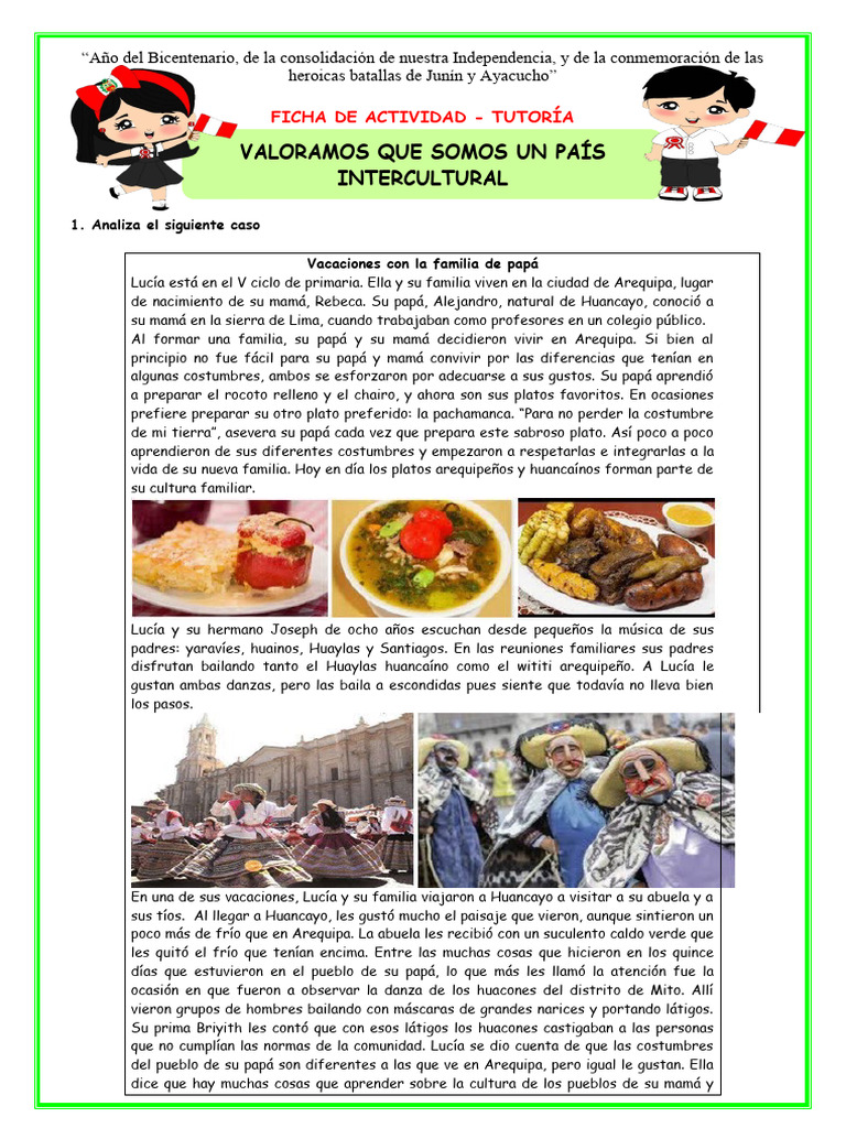 Ficha-Mart-Tut-Valoramos Que Somos Un País Intercultural | PDF