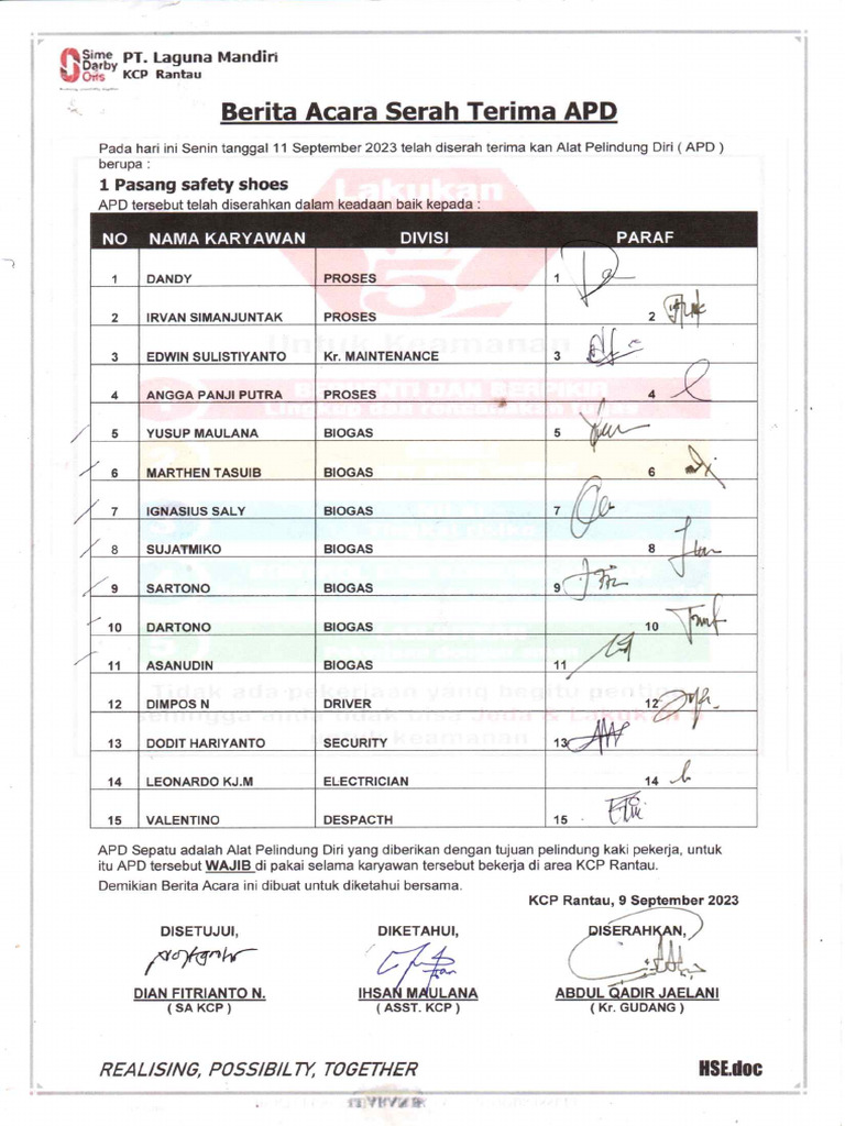 BAST APD Sepatu 2023 | PDF