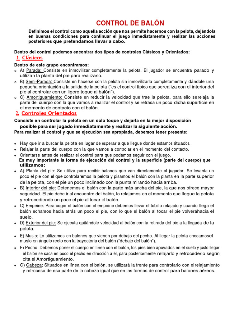 Control de Balón Sesion 5 | PDF | Pelota