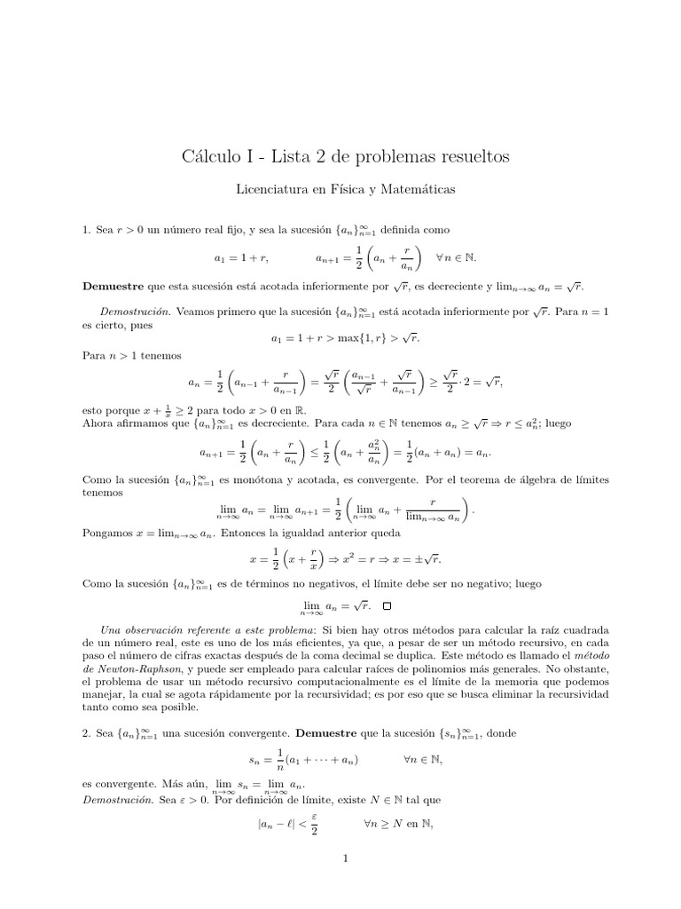 Calc2 1 | PDF | Número Real | Álgebra