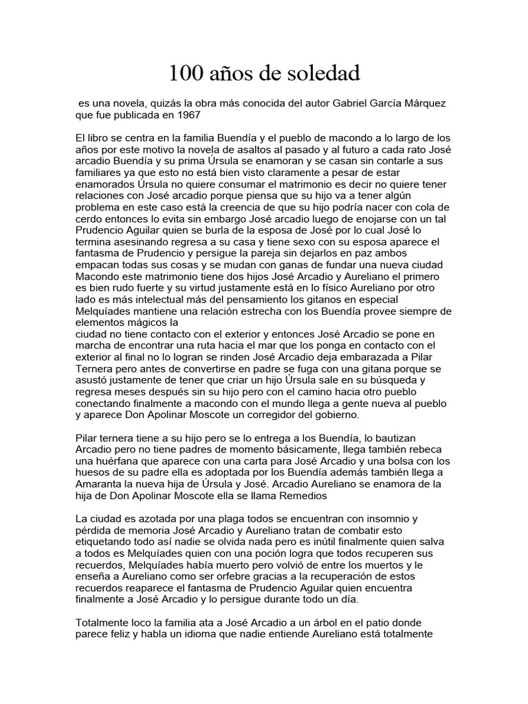 100 Años de Soledad | PDF | Clásicos