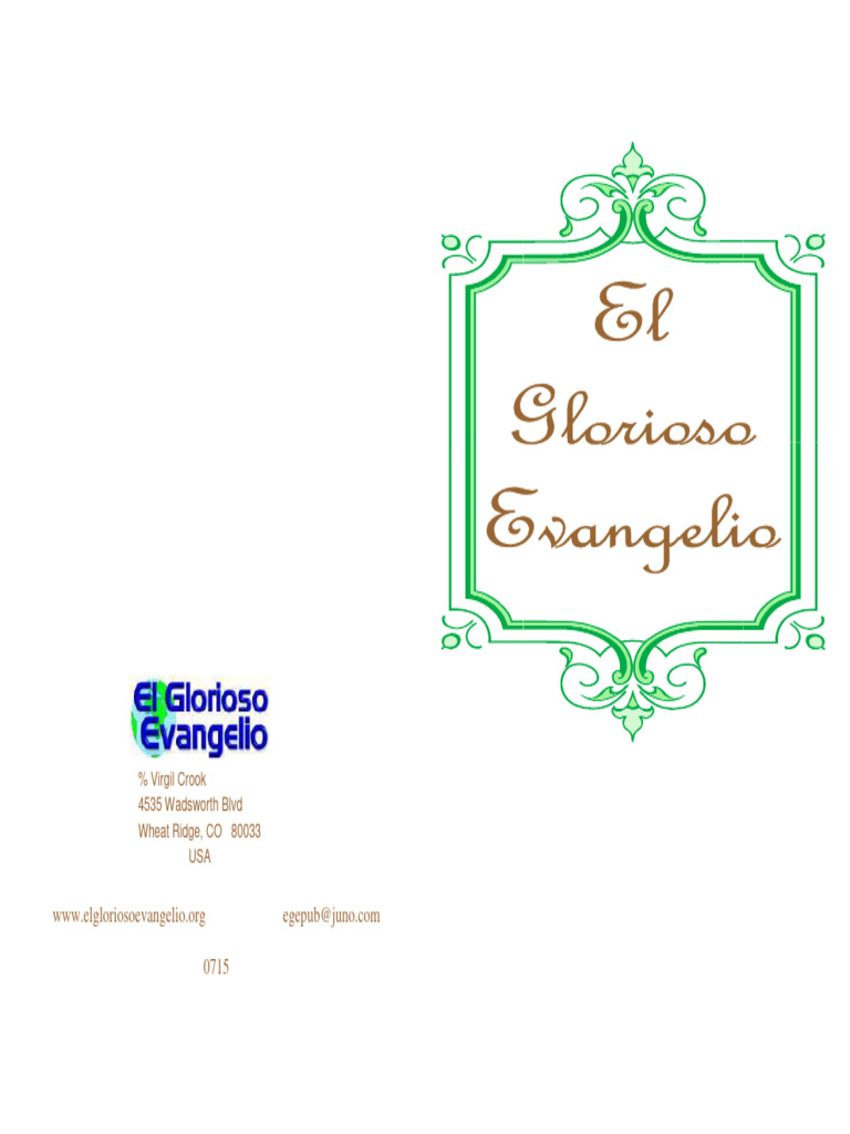 El Glorioso Evangelio y Su Mensaje | PDF | Pecado | Dios