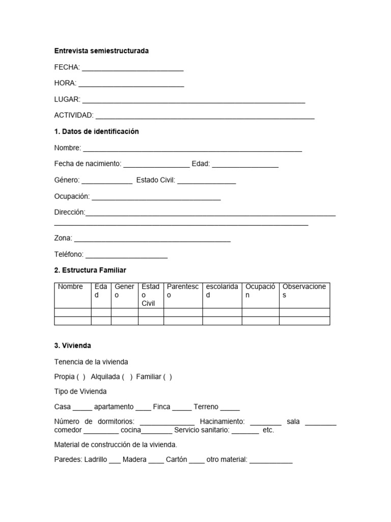 ENTREVISTA SEMIESTRUCTURADA | PDF