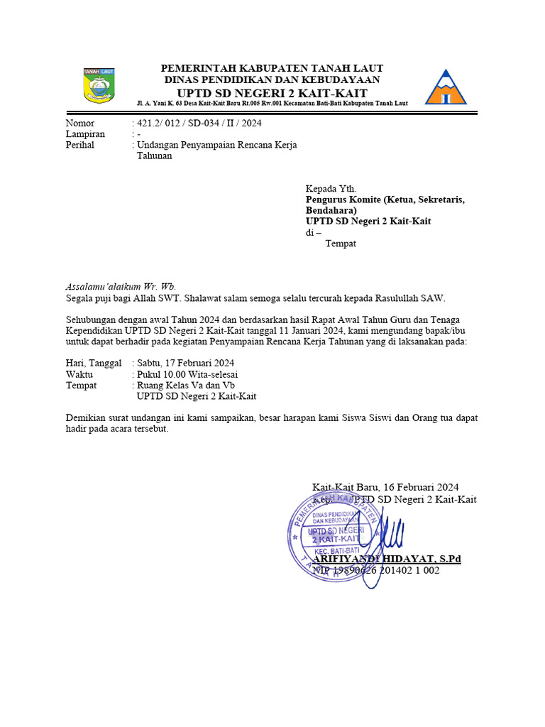 Undangan RAT 2024 | PDF