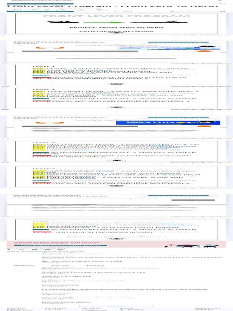 Front Lever Program - From Zero To Hero) PDF | PDF