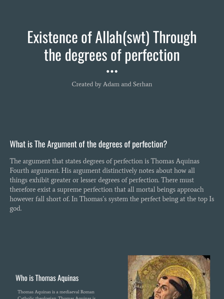 Proving Allah's Existence via Perfection | PDF | God In Islam ...