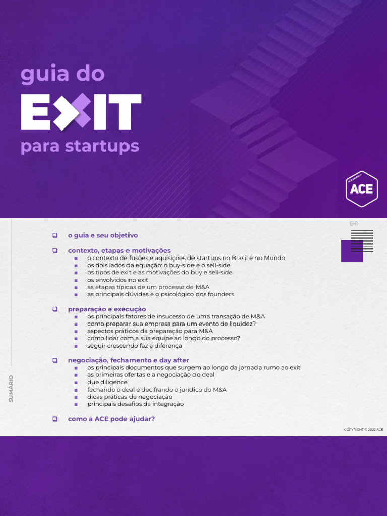 ACE-Guia Do Exit para Startups | PDF | Empresa Startup | Microempresas ...