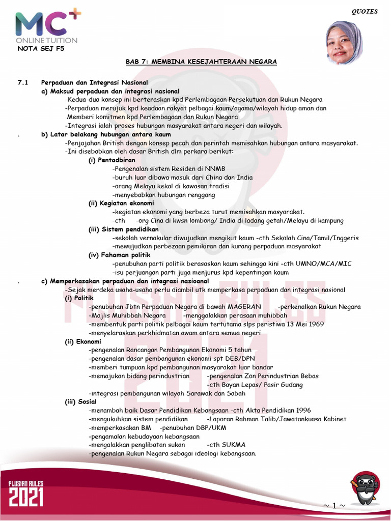 Nota Bab 7 F5 | PDF