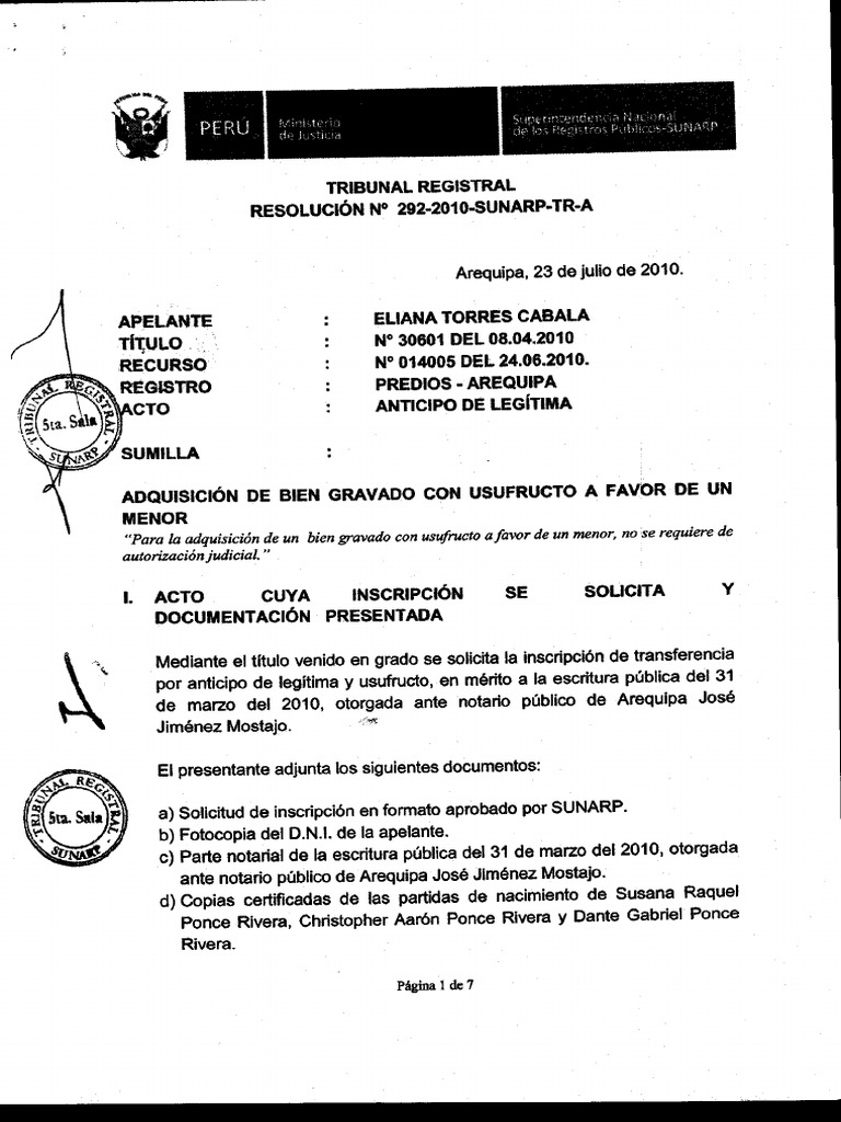 292-2010-Anticipo de Legitima-Tr-A | PDF