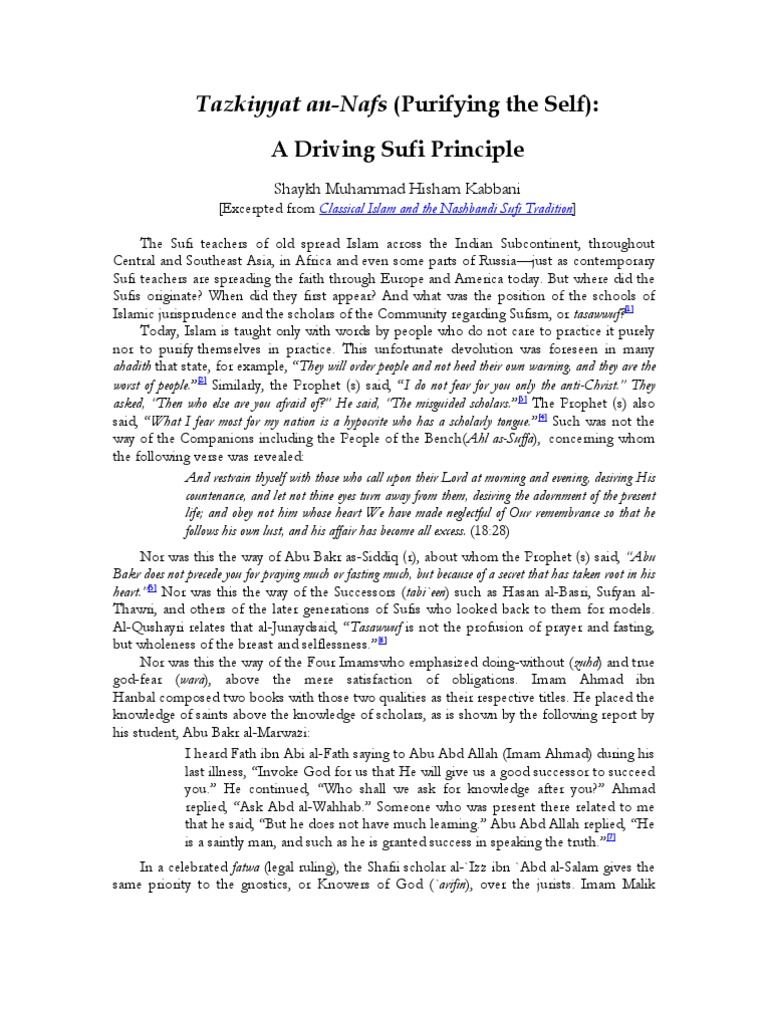 Purification of The Nafs | PDF | Sufism | Hadith