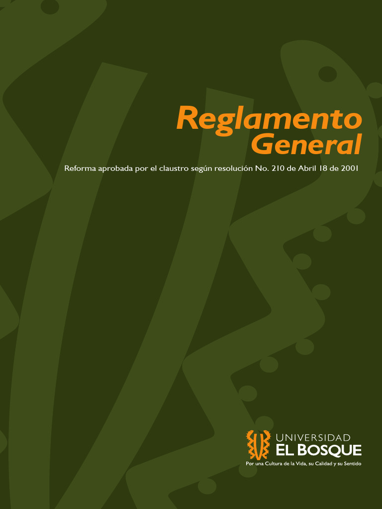 Reglamento General Universidad El Bosque | PDF | Presupuesto | Universidad