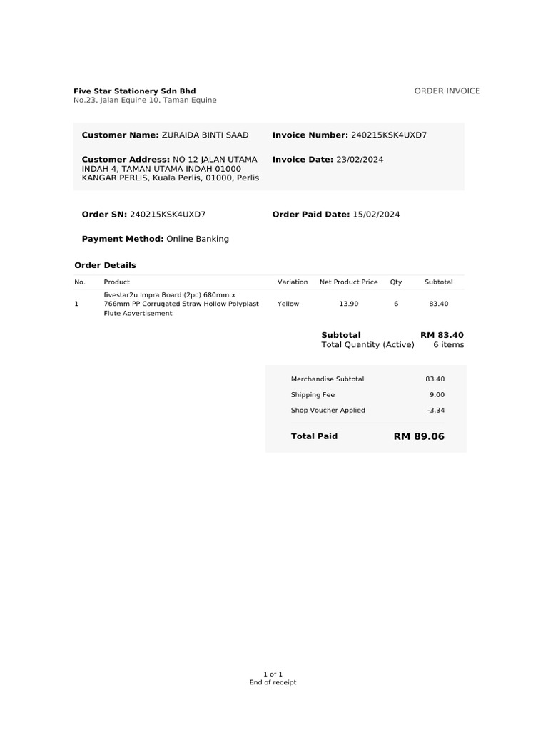 Invoice 240215KSK4UXD7 | PDF