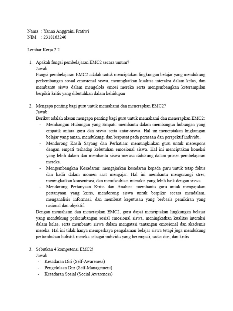 Pentingnya EMC2 bagi Guru | PDF | Karier & Perkembangan