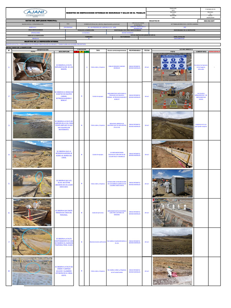 Inspecci - N Mensual SCSST Octubre | PDF