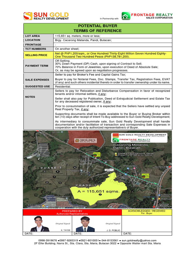 Tor 2024 Cacarong Matanda, Pandi, Bulacan 170,586 SQMS | PDF | Taxes | Deed