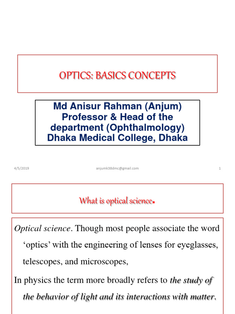 01geometricaloptics 190405171546 | PDF | Optics | Mirror