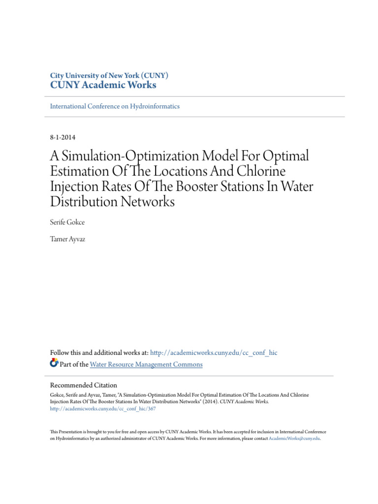 A Simulation-Optimization Model For Optimal Estimation of The Loc | PDF | Mathematical ...